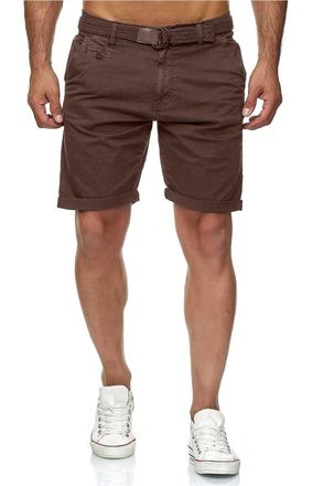 Indicode Kurze Hosen Herren mit Gürtel - Conor - Cargo Shorts Herren aus Baumwolle - Sommer Freizeithose mit Taschen - Sportlich eleganter Look - Regular Fit -