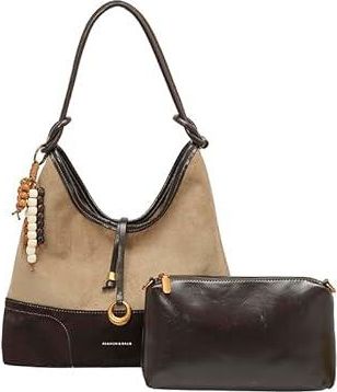 Generic Sac &agrave; bandouli&egrave;re tendance en cuir synth&eacute;tique avec pendentif pour femme, pour le travail, le shopping, les voyages, le quotidien, kaki, 12.2x12.2x4.3