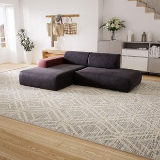 MYCS Ecksofa Samt Steingrau - Flexible Designer-Polsterecke, L-Form: Beste Qualität, einzigartiges Design - 245 x 72 x 168 cm, konfigurierbar