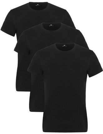 Lower East Basic Rundhals T-Shirts für Herren 3er Pack aus 100% Baumwolle I T-Shirt in vielen Farben Weiß XXL