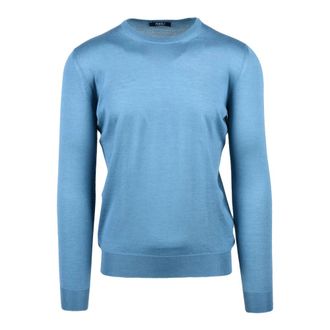 Fedeli Maglioncino Girocollo - - Knitwear - Herren - Blau - 2XL