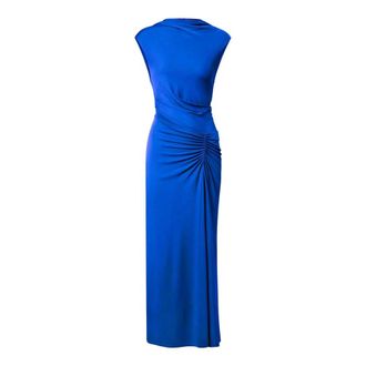 SIMKHAI Femme, Robes, Bleu, Taille: 40 FR Robe mi-longue drap&eacute;e en jersey Acacia