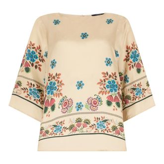 Max Mara Femme, Blouses et Chemises, Multicolore, Taille: 38 FR Blouse en soie &agrave; imprim&eacute; floral