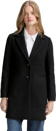 Tom Tailor Damen 1046689 Slim Fit Wollmantel, 14482-Deep Black, XS