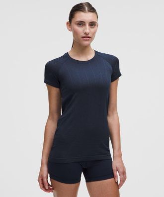 lululemon T-Shirt Swiftly Pointelle Longueur hanche pour Femmes - Blue/É - Taille 0