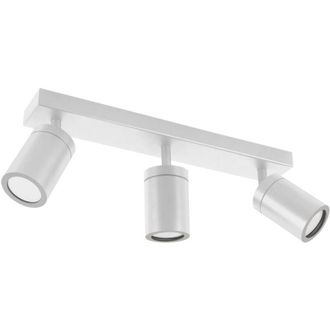 Licht-Erlebnisse Licht-erlebnisse - Spot de plafond m&eacute;tal GU10 IP44 orientable blanc 3 lampes allong&eacute;