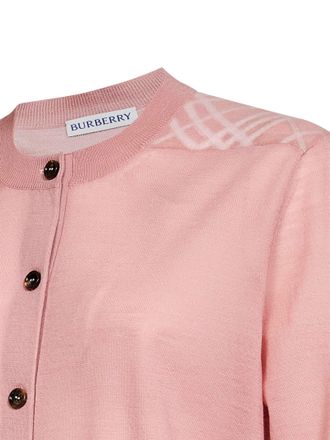 Burberry Merino Wool and Silk Cardigan - Pink