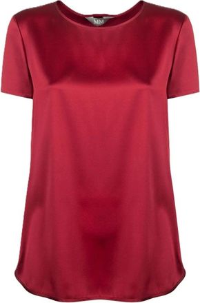 Max Mara Femme, Blouses et Chemises, Rouge, Taille: 42 FR Cortona Silk Shirt