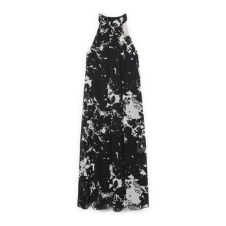 Fiorella Rubino Langes Free-Kleid mit Blattdruck - - Dresses - Damen - Schwarzk - XL