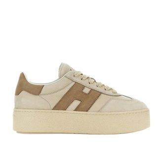 Hogan Baskets Plateforme H698 - Femme - Chaussures - Beige - Taille: 37 EU