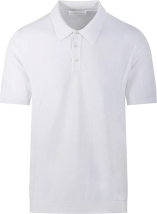 Roberto Collina Homme, Tops, Blanc, Taille: L Cotton Knit Polo