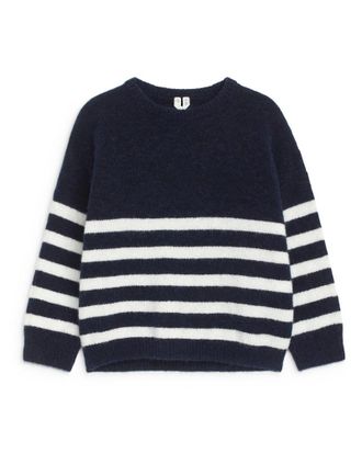 Arket Pullover Aus Alpakawolle Und Wolle -Blau