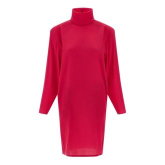 Saint Laurent Kleid mit strukturierter Schulterpartie - - Dresses - Damen - Rot - S