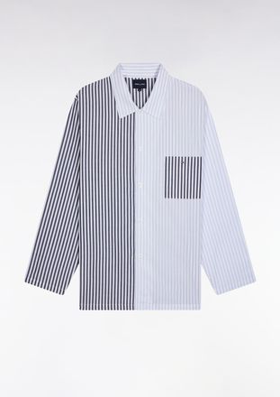 Eden Park Pyjama Long Rayé En Popeline De Coton Bleu Ciel