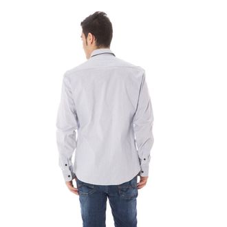 Costume National Azzurro Cotton Men Shirt Blue