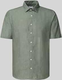 Jake*s Slim Fit Freizeithemd aus Leinen-Mix