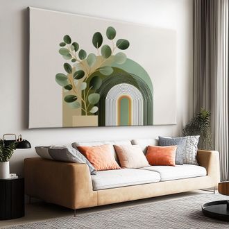 Generic Moderne Mittelalter Streifen Bl&auml;tter Wandbild, Vlies Leinwand Bild Wand Deko f&uuml;r Wohnzimmer Badezimmer Schlafzimmer Bilder Dekor - Wandbild Gro&szlig; Desig