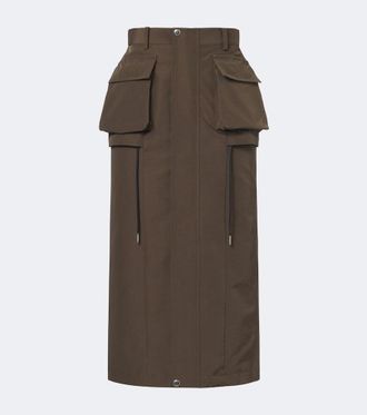 sacai Jupe cargo en coton m&eacute;lang&eacute;
