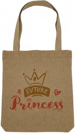Fabulous Sac Shopping Tote Bag Aspect Lin - Future Princess Child Tale - Sac de Courses Toile Epaisse 360g Beige Naturel Cabas Port&eacute; Epaule Solide Imprim&eacute; en F