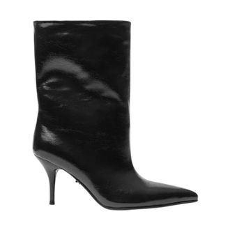 twentyfour Femme, Chaussures, Noir, Taille: 41 EU Tronchetto en vernis froiss&eacute; &agrave; bout pointu Talon 8 cm