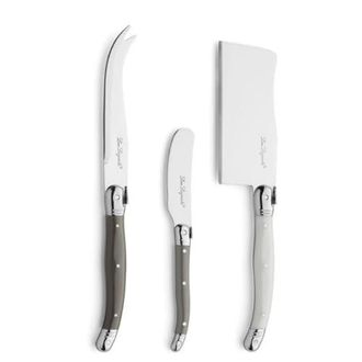 Lou Laguiole Laguiole / Couteaux de fromage / ensemble de 3 / Acier inoxydable durci 13/0 / Coffret cadeau