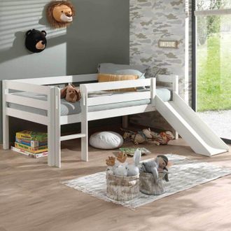 Vipack Vipack - Lit mi-hauteur 90x200 toboggan sommier inclus Pino Blanc