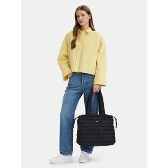 Tommy Jeans Handtasche Tommy Jeans Tjw Icon Nylon Tote Aop AW0AW18649 Schwarz