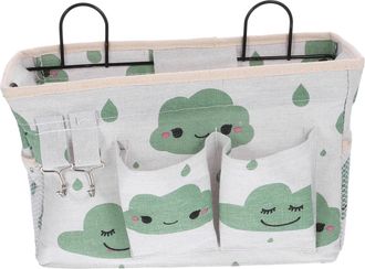 DOITOOL Bedside Organizer Tasche Gr&uuml;n Multifunktionale Aufbewahrungstasche zum Einh&auml;ngen f&uuml;r Bett und Stuhl Praktischer Sundries Pouch f&uuml;r B&uuml;cher Handy Kabel 