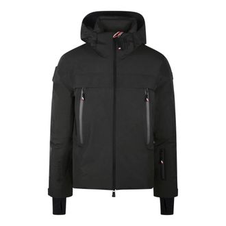 Moncler Technische Stoff Kapuzenjacke mit Recco Technologie - - Jackets - Herren - Schwarzk - L