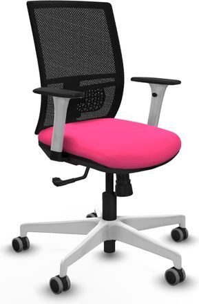 Piqueras y Crespo Computerstuhl Rosa Yunquera mit wei&szlig;en und schwarzen Armlehnen, h&ouml;henverstellbare Lendenwirbelst&uuml;tze, ausgestattet mit 4 Positionen und Schneideschaum