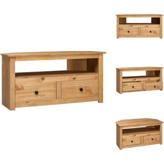 vidaXL TV-Eckschrank 93 x 49 x 49 cm Massivholz Panama-Kiefer - TV Schrank - Eckschrank - Fernsehtisch - Massivholzm&ouml;bel - Kiefer