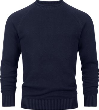 Indicode Herren INMassum Feinstrickpullover mit Rundhals-Ausschnitt | Strickpullover aus Baumwolle Navy, XXL