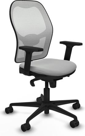 Piqueras y Crespo B&uuml;rostuhl, Grau und Wei&szlig;, mit 2D-Armlehnen, h&ouml;henverstellbare Lendenwirbelst&uuml;tze, mit 5 Positionen und injiziertem Schaumstoff, Wei&szlig;/Hellgrau