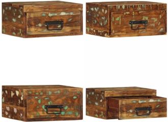 vidaXL Wand-Nachttisch Altholz Massiv - Vidaxl