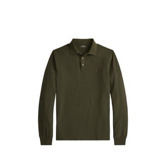 Polo Ralph Lauren Polo manches longues &agrave; logo brod&eacute; en coton m&eacute;lang&eacute;