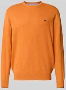 Fynch-Hatton Strickpullover aus reiner Baumwolle mit Logo-Stickerei