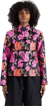 Comme Des Gar&ccedil;ons Femme, Vestes, Multicolore, Taille: 40 FR Veste en jacquard floral &agrave; brandebourgs