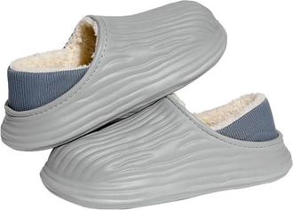 Generic Pantoufles dhiver antid&eacute;rapantes &agrave; dos ferm&eacute; avec doublure en peluche, chaussures chaudes et pelucheuses en mousse &agrave; m&eacute;moire de forme pour int&eacute;rieur e