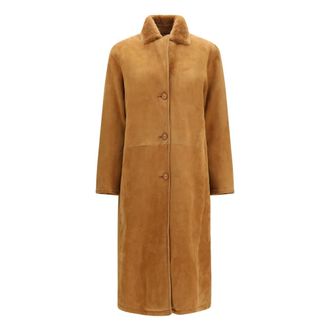 S.W.O.R.D 6.6.44 S.w.o.r.d 6.6.44 - Manteau en cuir et shearling - Femme - Manteaux - Brun - Taille: 36 FR