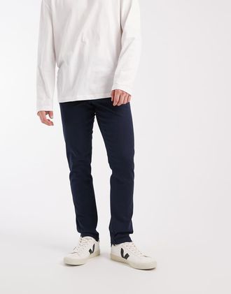 Asos Lot de 2 pantalons chino ajustés - Bleu marine/taupe-Multicolore