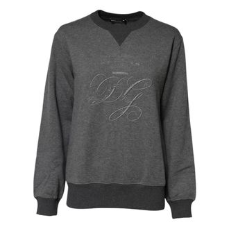 Dolce & Gabbana Grauer DG Logo Bestickter Pullover - - Sweatshirts & Hoodies - Damen - Grau - S