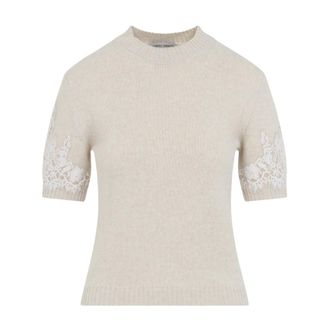 Alberta Ferretti Femme, Pulls, Beige, Taille: 36 FR T-shirt en maille