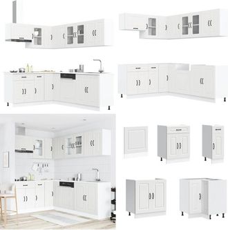 vidaXL 11-tlg. K&uuml;chenschrank-Set Kalmar Wei&szlig; Holzwerkstoff - Vidaxl