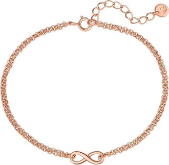 Glanzst&uuml;cke M&uuml;nchen Armband - Sterling Silber Armband Infinity - Gr. ONESIZE - in Quarz - f&uuml;r Damen