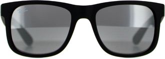Ray-Ban Sonnenbrille Justin 4165 622/6G Gummi Schwarz Grau Spiegel