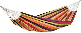 Amazonas Sandals Klassische Hängematte Lambada Tropical handgefertigt in Brasilien 210cm x 140cm bis 150 kg buntgestreift