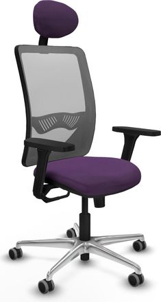 Piqueras y Crespo Drehstuhl mit Rollen Zulema mit 3D-Armlehnen, h&ouml;henverstellbarer Lendenwirbelst&uuml;tze und festem Kopfteil, ausgestattet mit 3 Positionen und Schneidscha