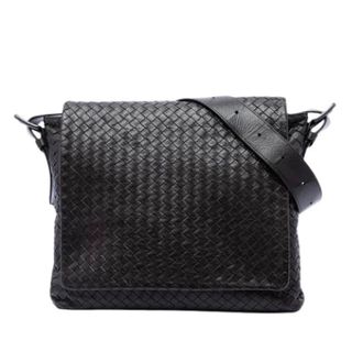 Bottega Veneta Sac bandouli&egrave;re en cuir tress&eacute; pr&eacute;-aim&eacute; - Femme - Pre-owned - Noir - Taille: ONE Size