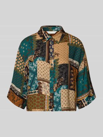 Apricot Boxy Fit Bluse aus Viskose mit 3/4-Arm