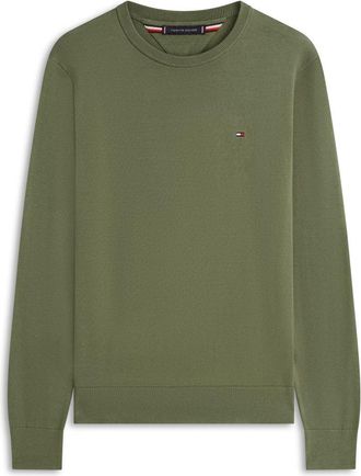 Tommy Hilfiger Leichter Pullover aus Baumwolle mit kleinem Flag-Aufn&auml;her in